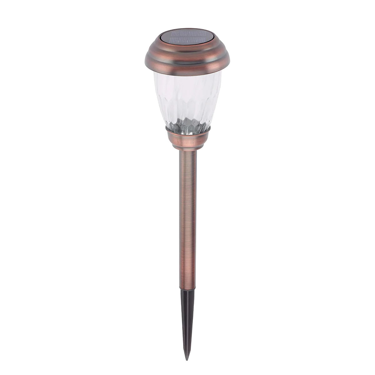 Copper Solar Path Light Sets Silver & Stone Solar Powered Bronze